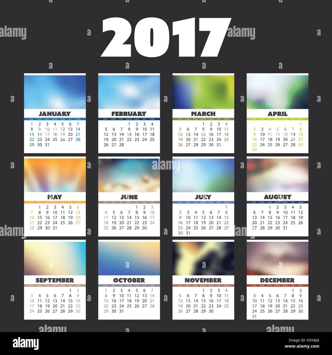 2017 Calendar Printable Portrait