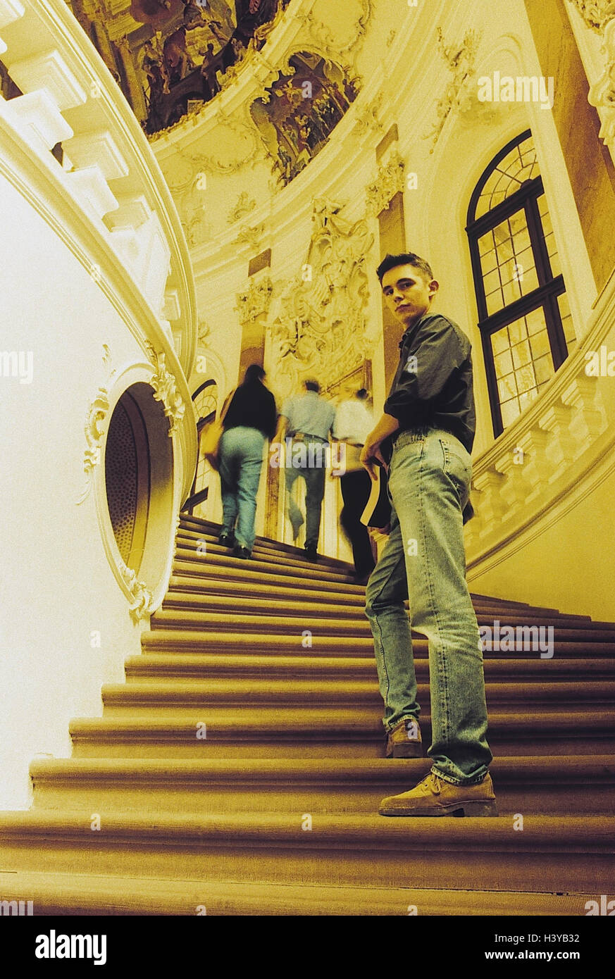 University, stairs, student inside, Baden-Wurttemberg, university ...