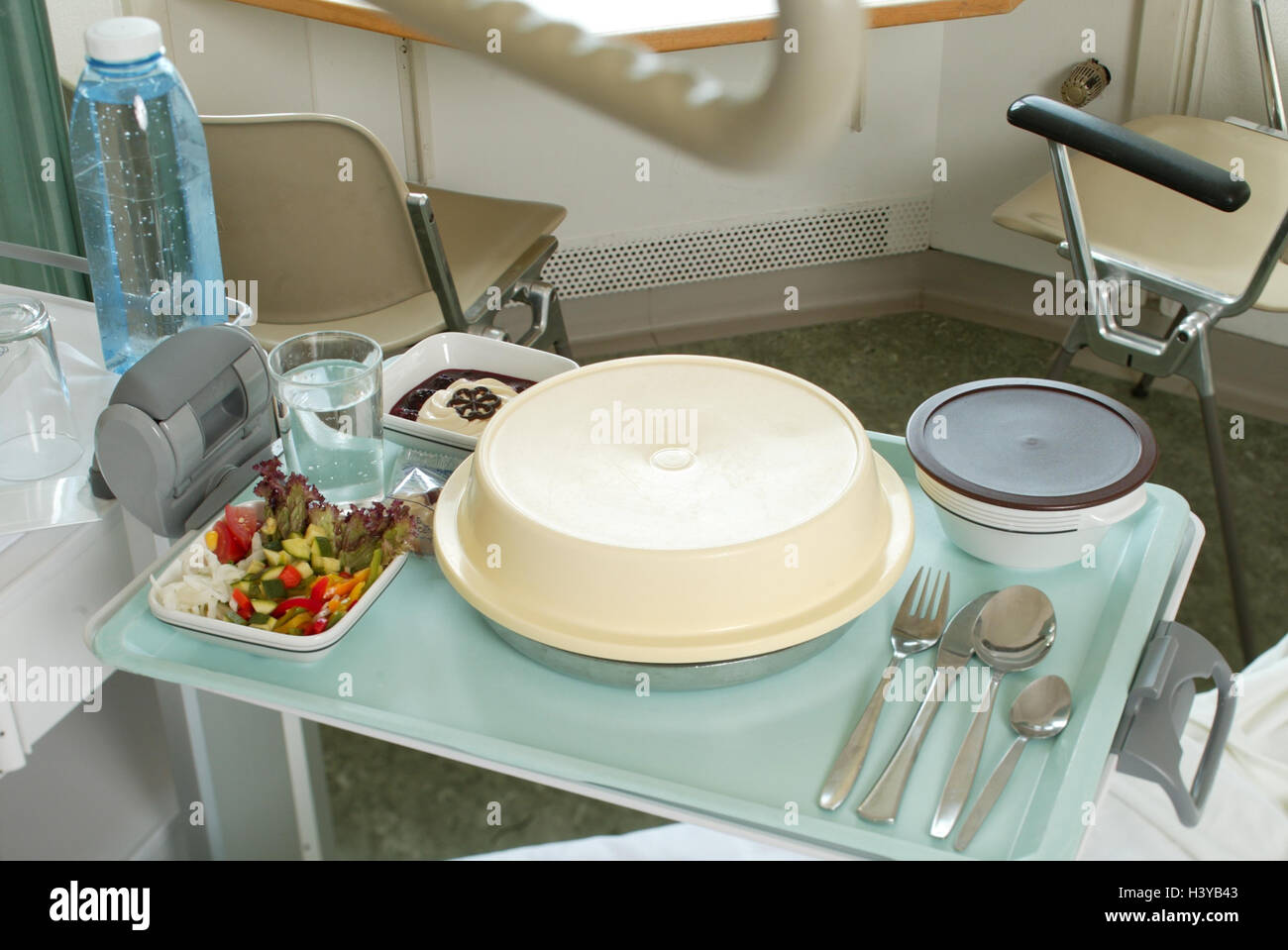 Hospital, sickbed, table, lunch, instruments, clinic, medicine, ward ...