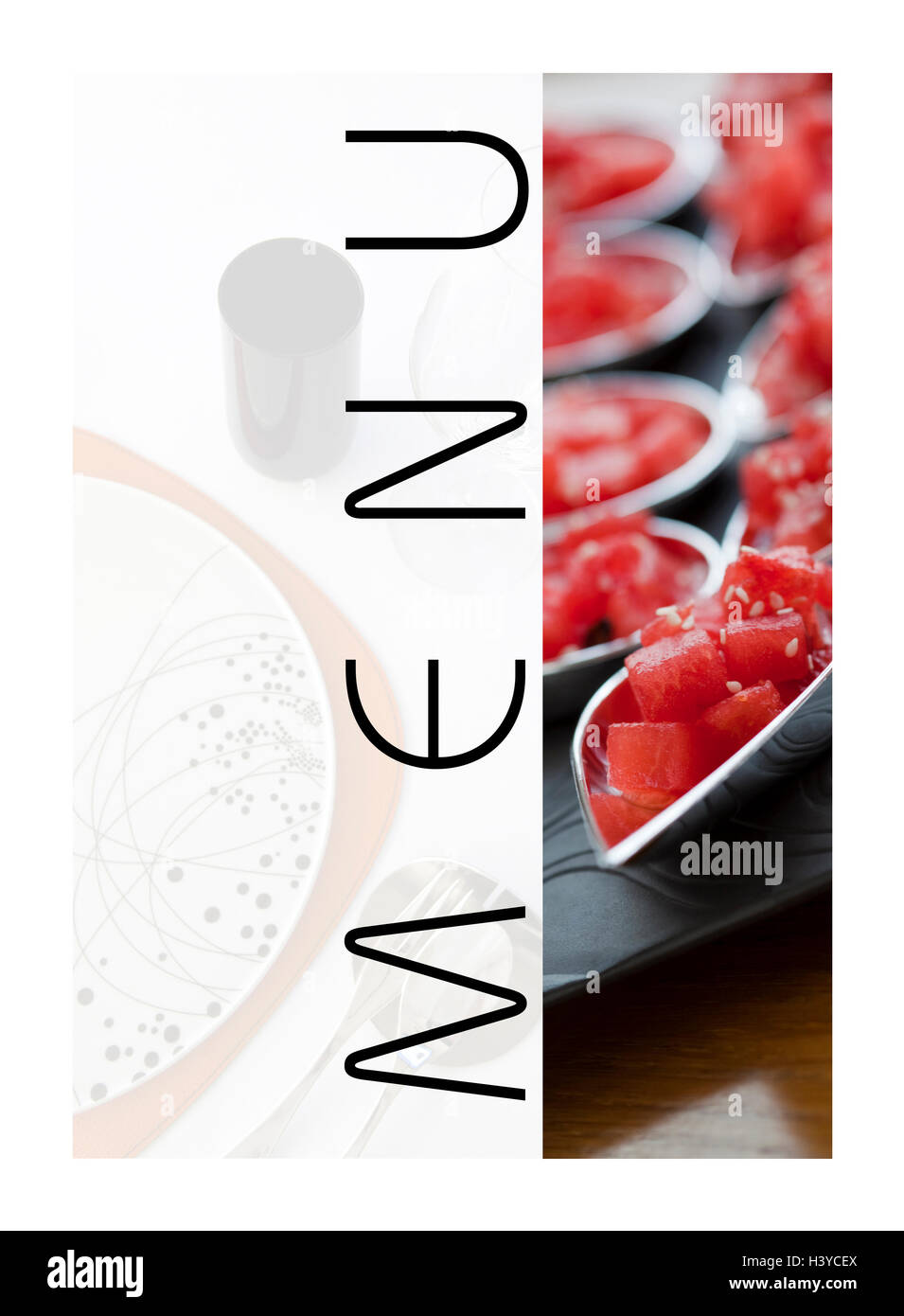 Cover with picture for a restaurant menu Stock Photo - Alamy