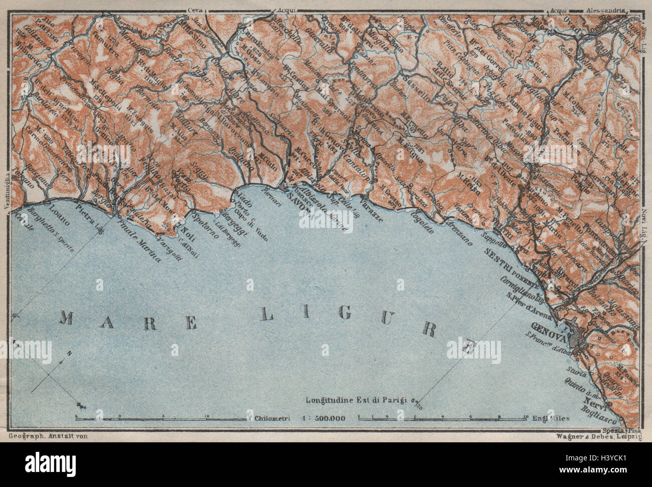 RIVIERA DI PONENTE. Genoa Genova-Arenzano-Varazze-Savona-Loana. Italy ...