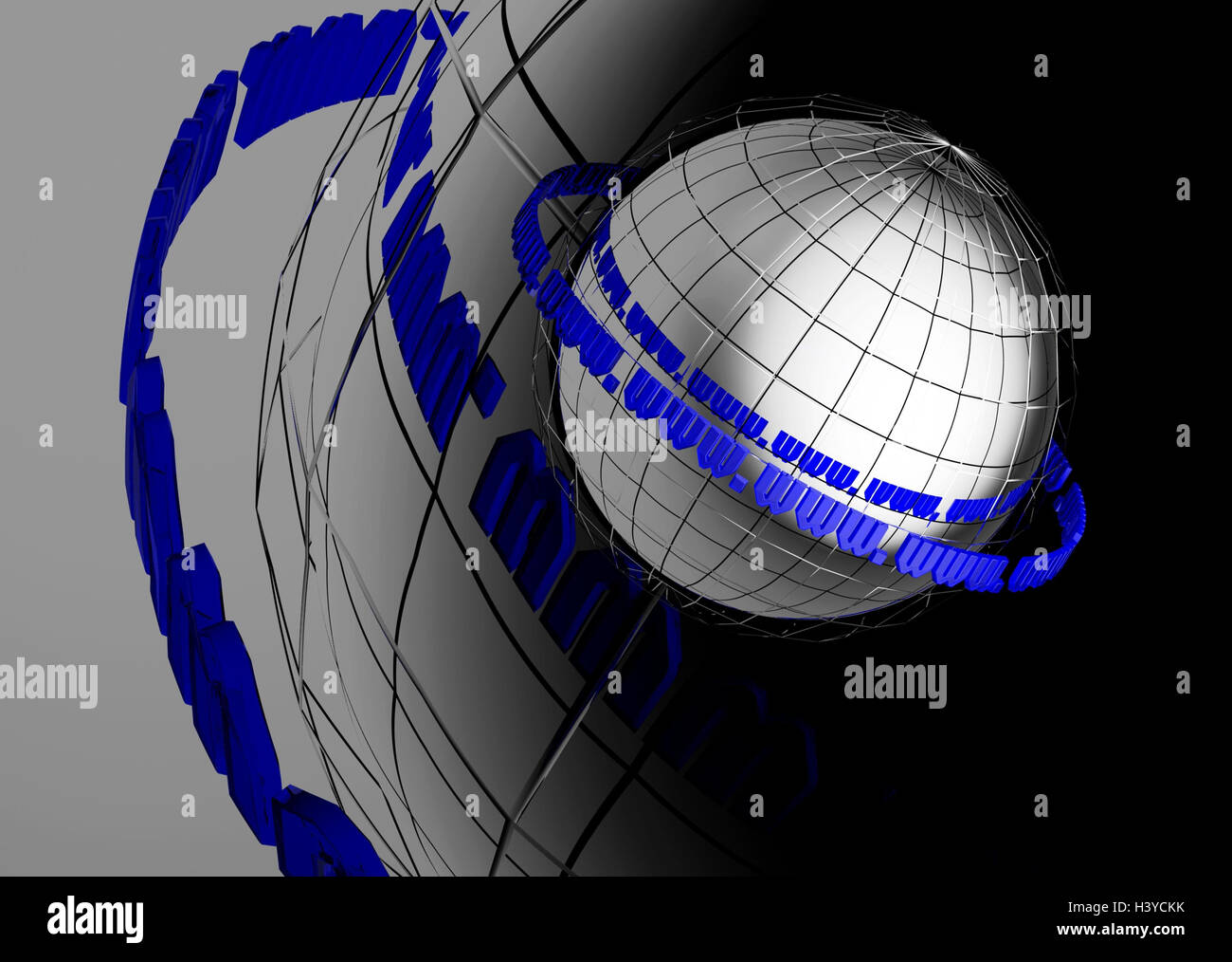Computer graphics, icon, Internet, world wide weave globe, silver ...