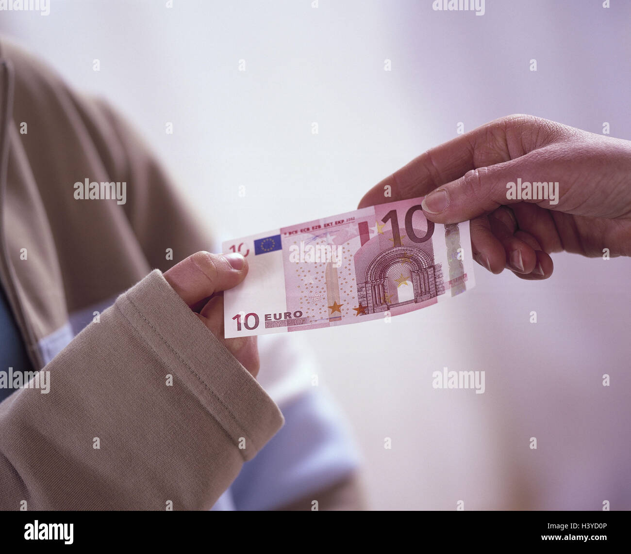 Woman, child, detail, hands, banknote nut, teenager, young person, bank ...