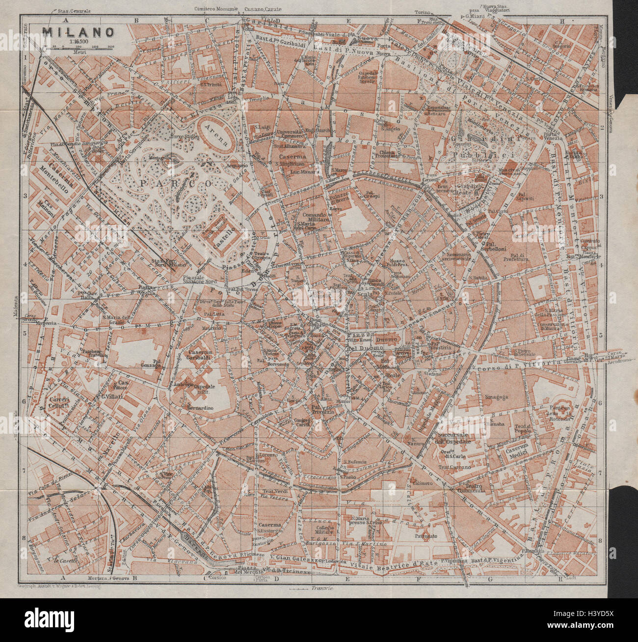 MILANO MILAN antique town city plan piano urbanistico. Italy mappa 1913 ...