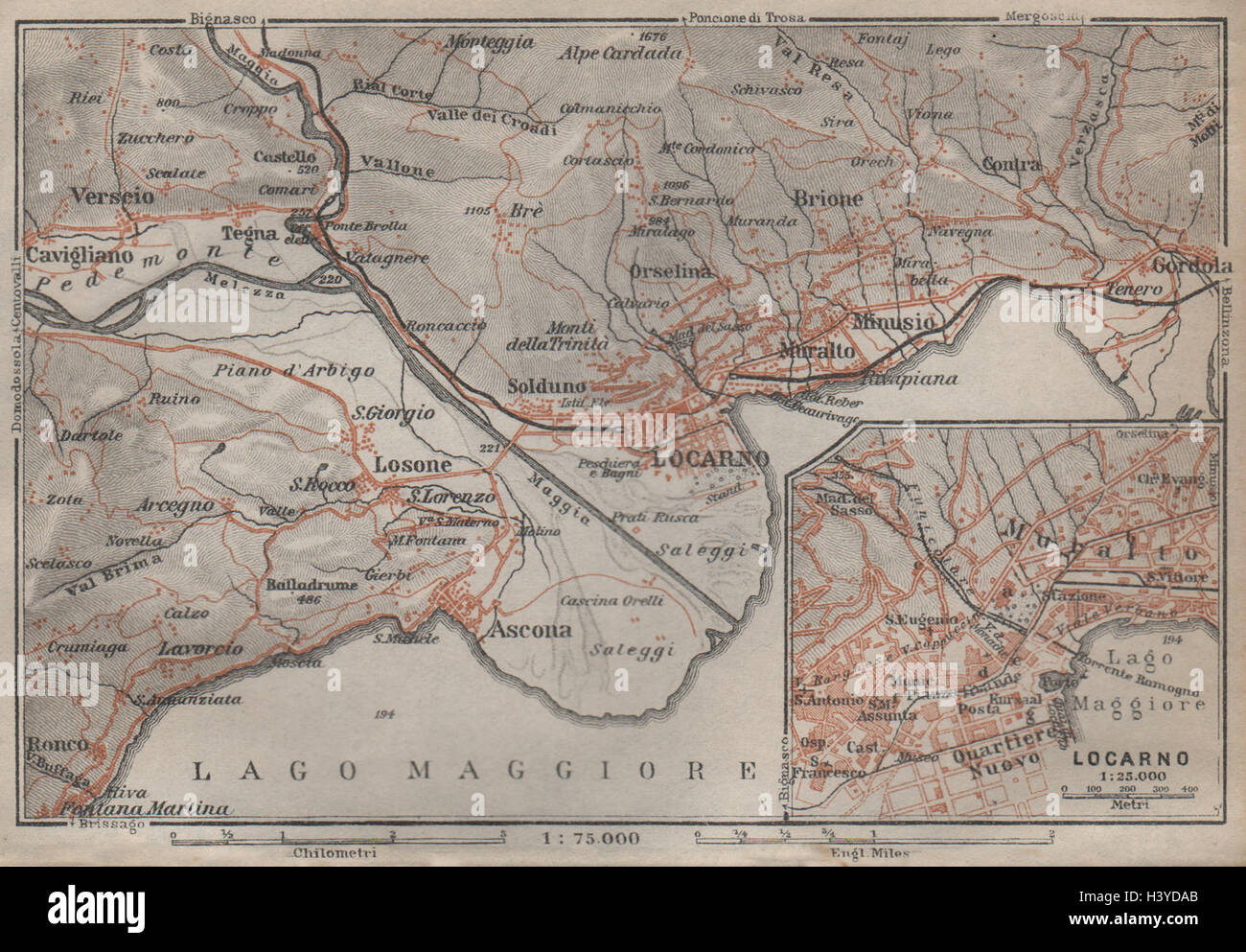LOCARNO area. Losone Gordola Muralto Brione. Switzerland Suisse Schweiz ...