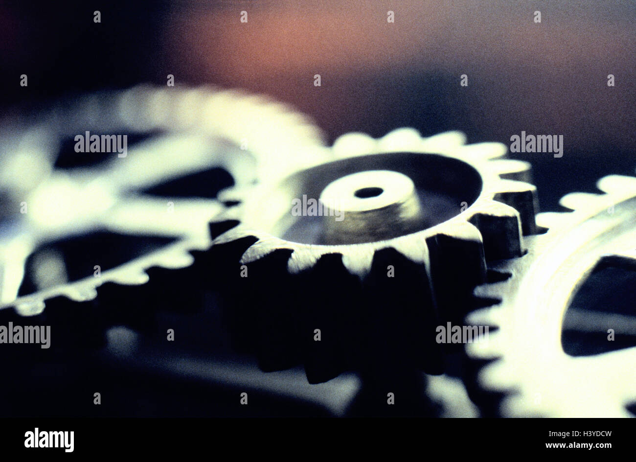 Gearwheels, differently, detail, blur, Still life, product photography ...