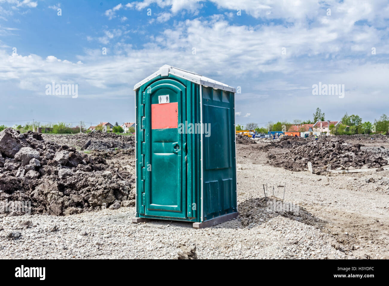 Transportable modern designed public street toilet is placed at ...
