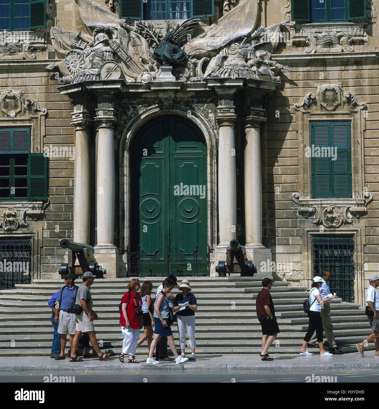 Malta, Valletta, Auberge de Castille, Leon e Portugal, 18 cent., detail ...
