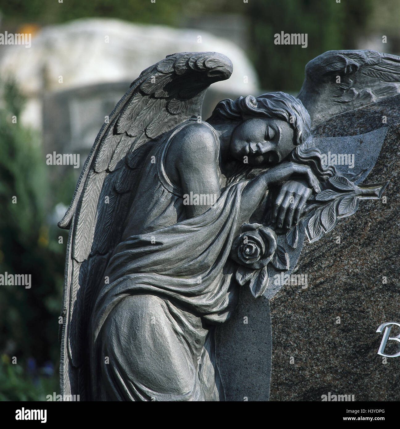 Cemetery, tomb, angel's statue, detail, tomb, place rest, cemetery ...