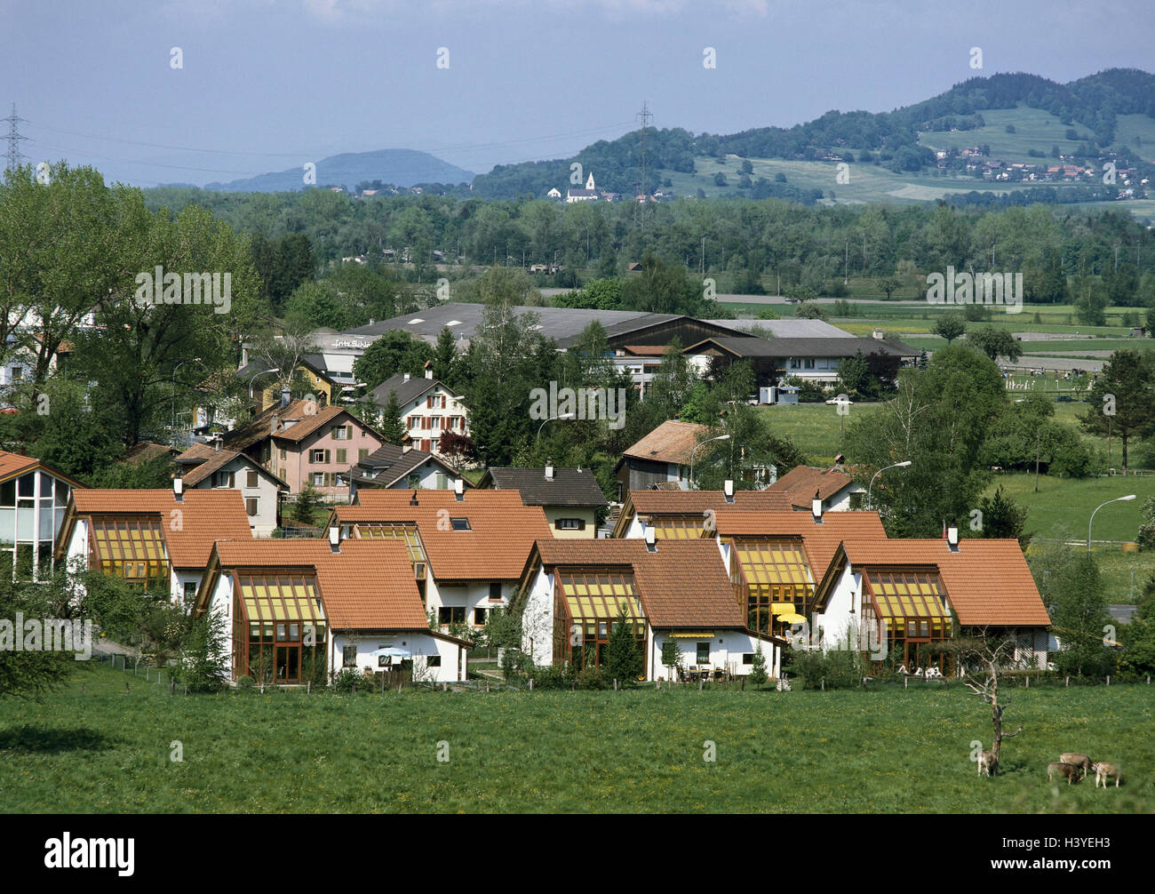 Settlement with modern single-family dwellings Stock Photo - Alamy