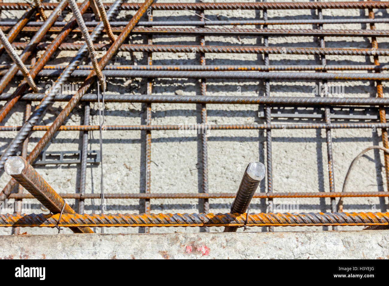 Basic profile made of bended and tied reinforcing rod in a square shape ...