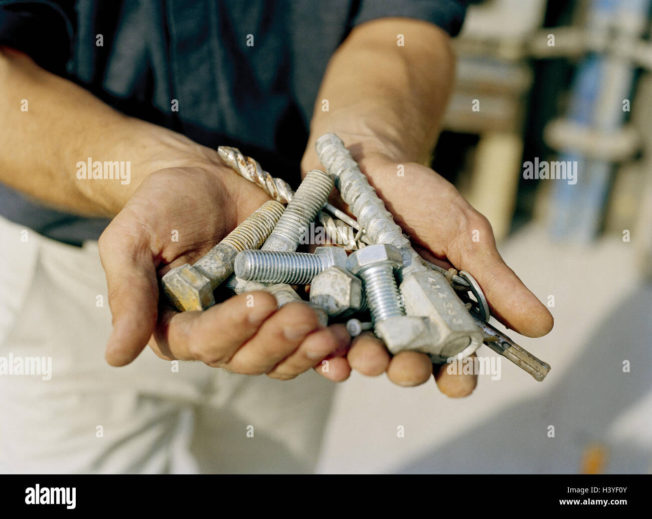 Men at work, worker, detail, hands, screws, drills, point, construction ...