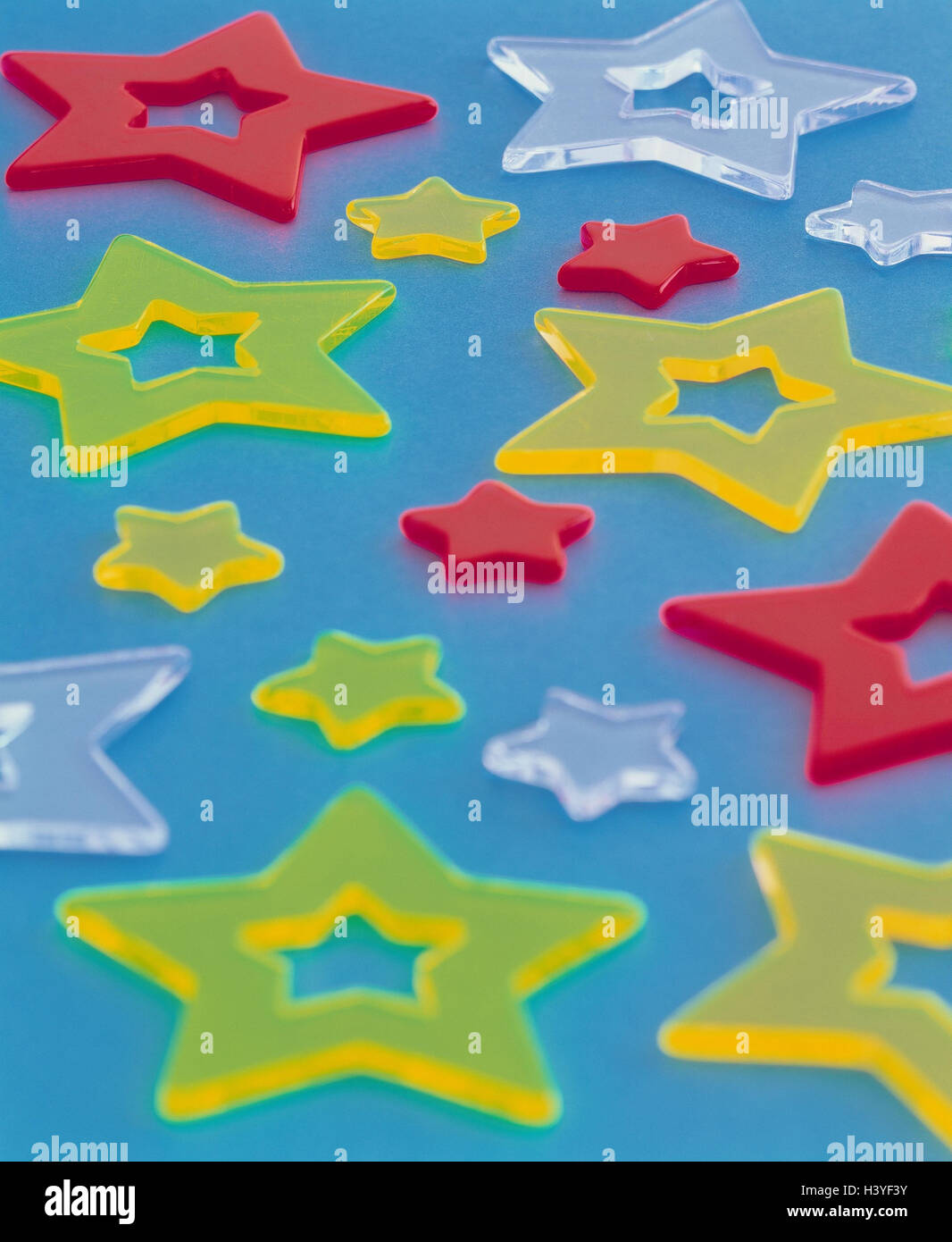 Plastic, stars, differently, Still life, product photography, plastic ...