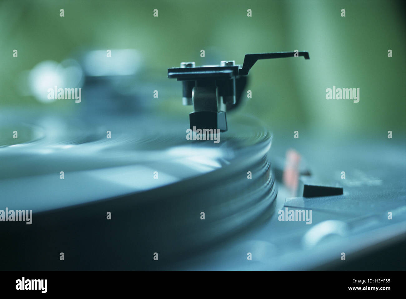Record player, pick-up arm, detail, music, reproduction, music plant ...