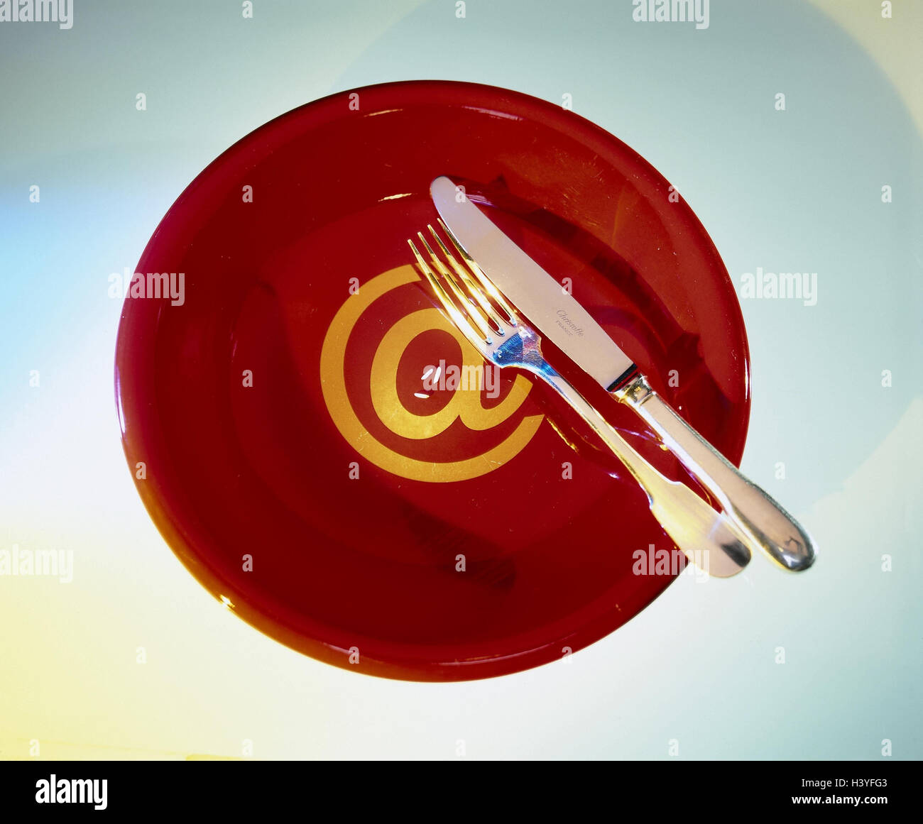 Plates, instruments, at-sign, Internet, online, input, e-mail, main ...