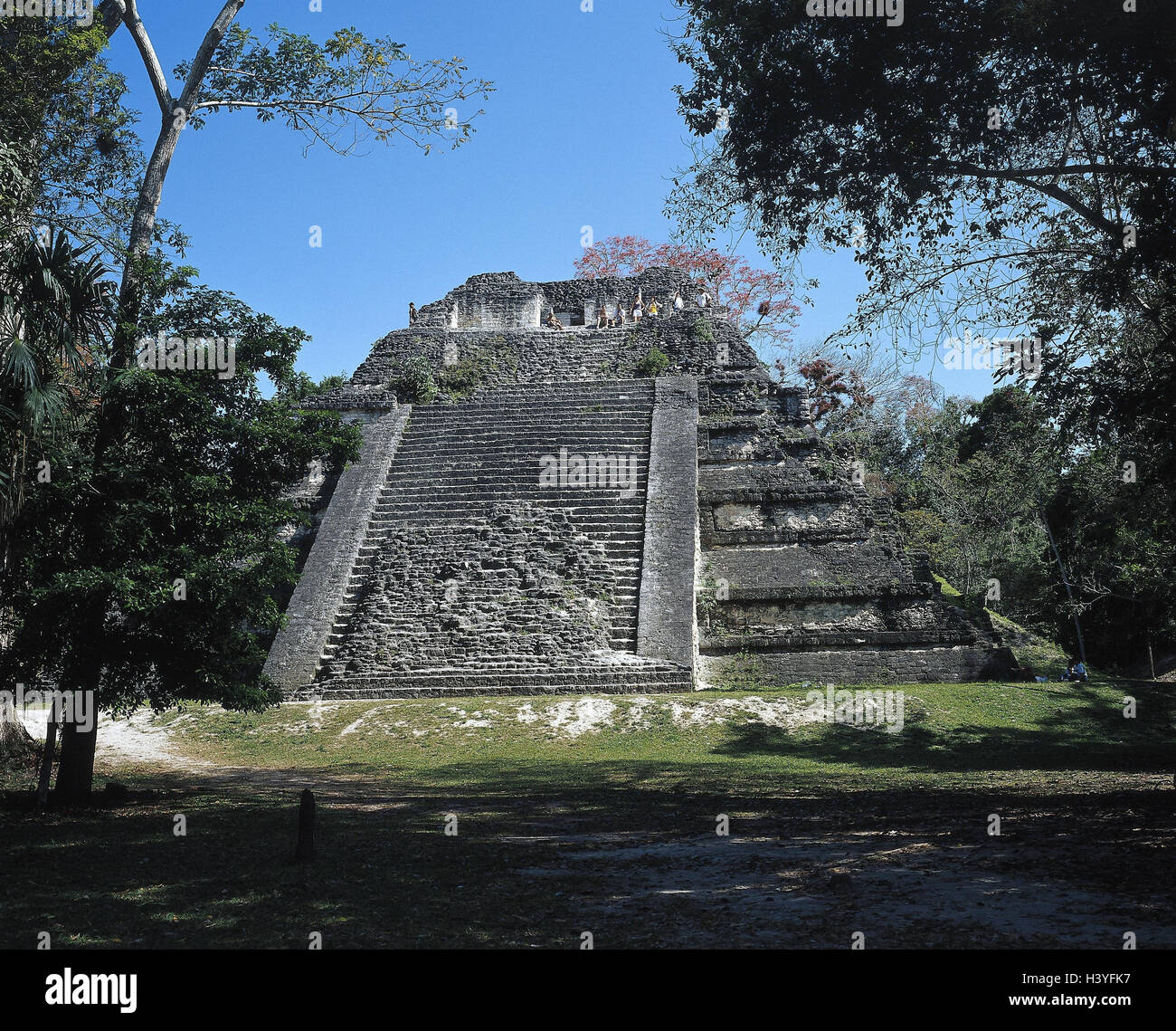 Guatemala, Tikal, Maya's temple, "El Mundo Perdido", view, Latin ...