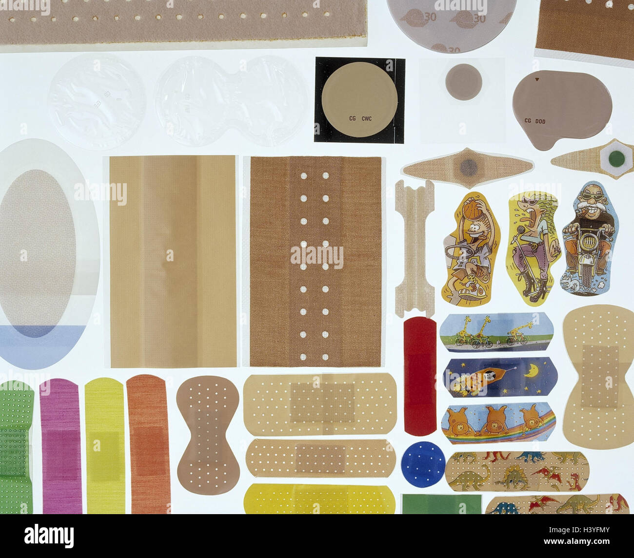 Plaster, differently, from above, Still life, product photography ...