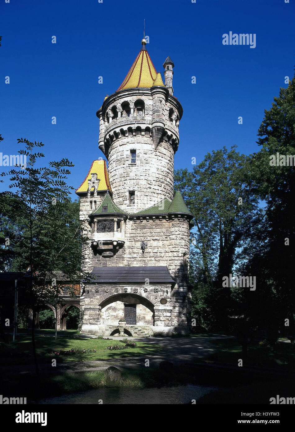 Germany, Upper Bavaria, Landsberg, nut tower, Europe, Bavaria, park ...