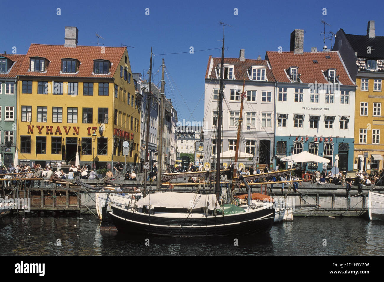 Denmark, Copenhagen, Nyhavn, promenade, channel, ships, Scandinavia ...
