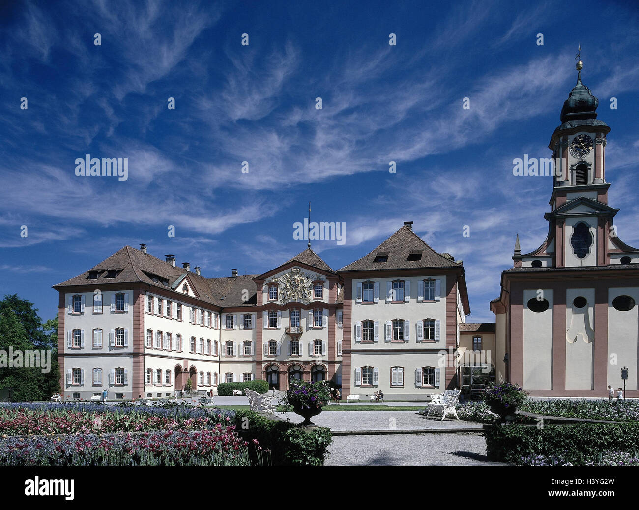 Germany, Lake Constance, island Mainau, castle church St. Marien ...