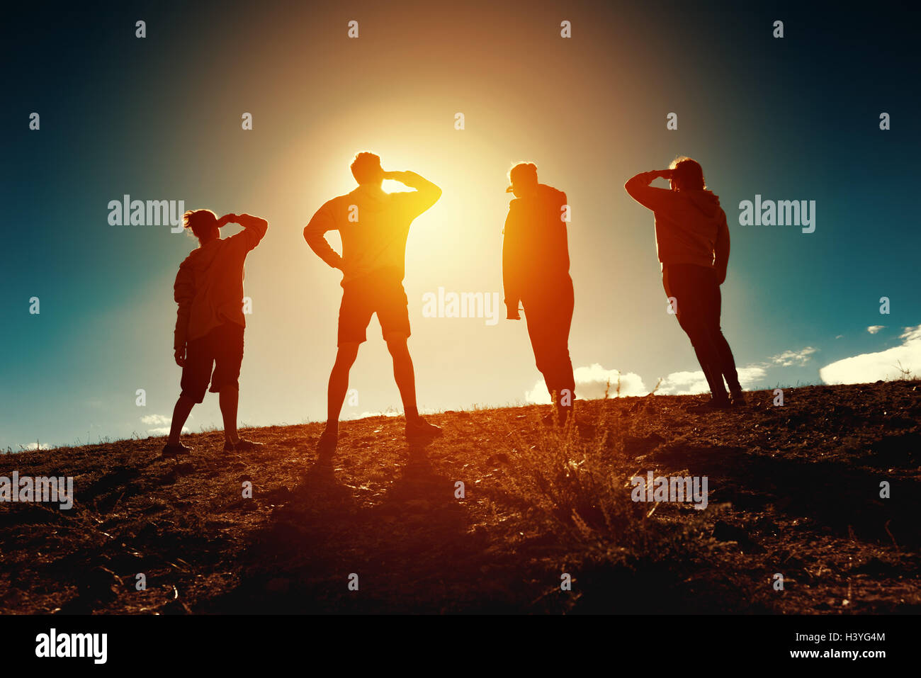 Group of people silhouette hi-res stock photography and images - Alamy