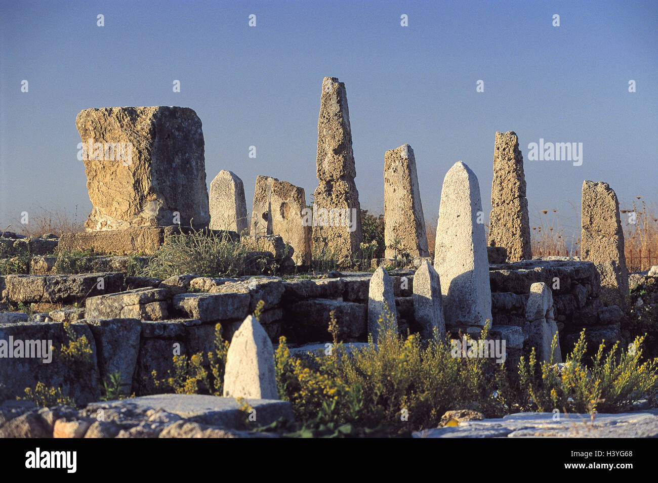 Lebanon, Byblos, obelisk temple, the Middle East, front East, the Near ...
