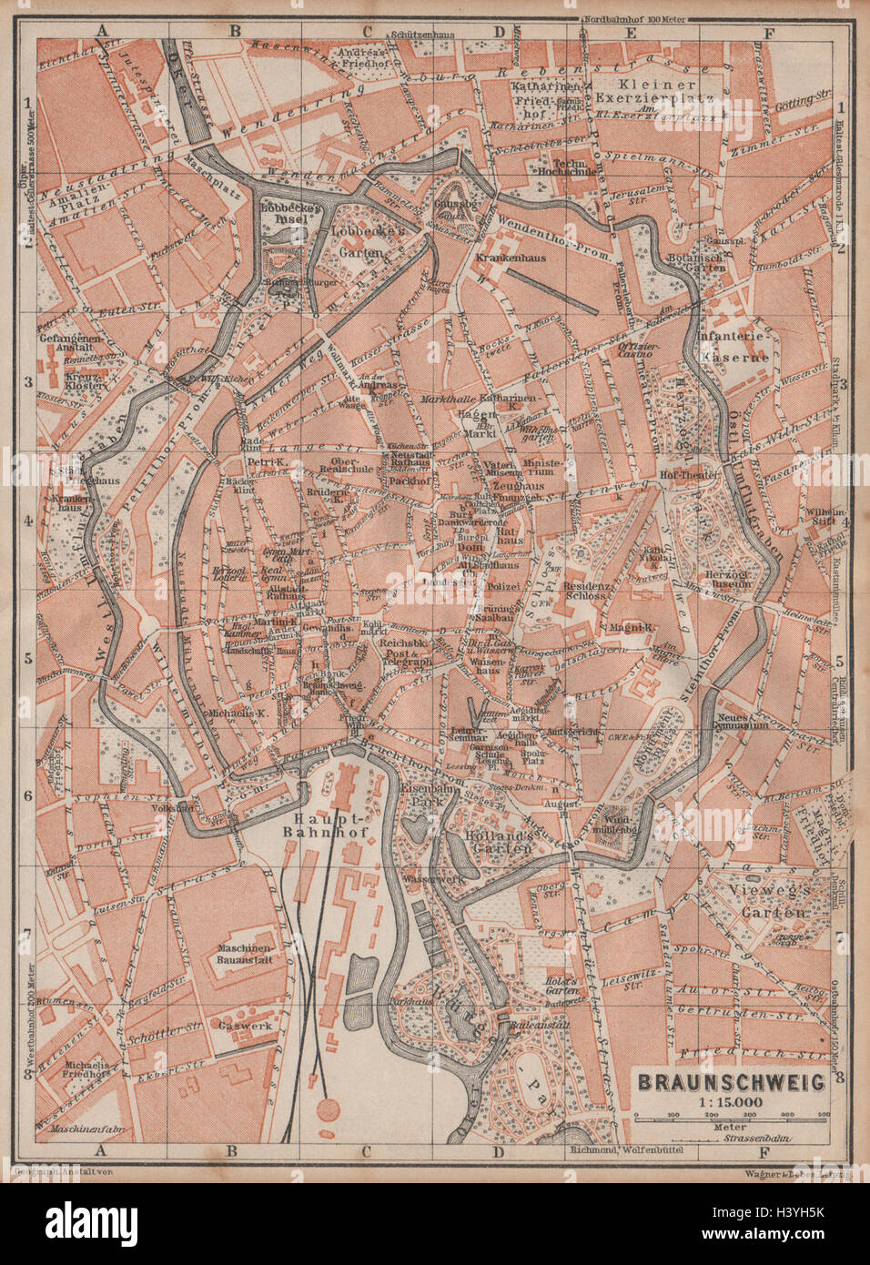 BRAUNSCHWEIG town city stadtplan. Brunswick. Lower Saxony karte 1904 ...