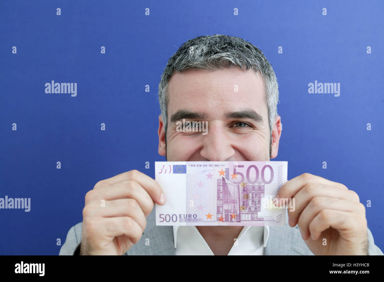 Man, happy, bank note, hold, laugh, look, detail, man's portrait, 30-40 ...