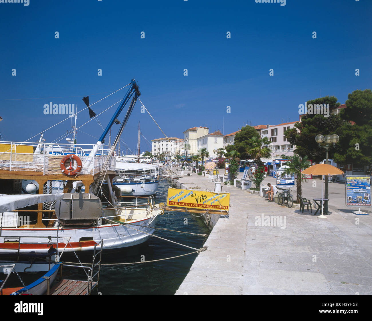Croatia, Istria, Porec, promenade, harbour, excursion boats, Balkan ...