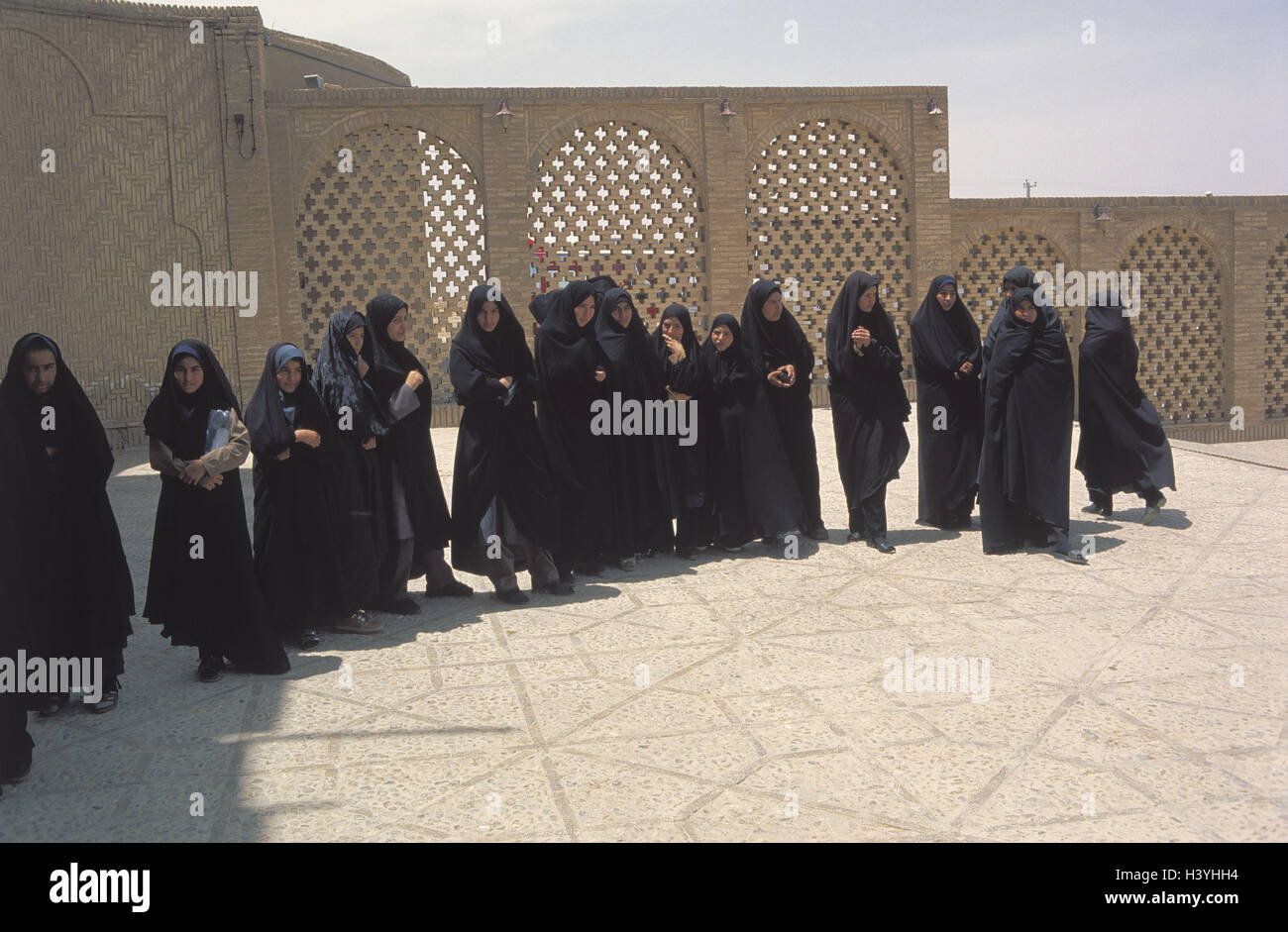 Iran, schoolgirls, group picture, no model release the Near East ...