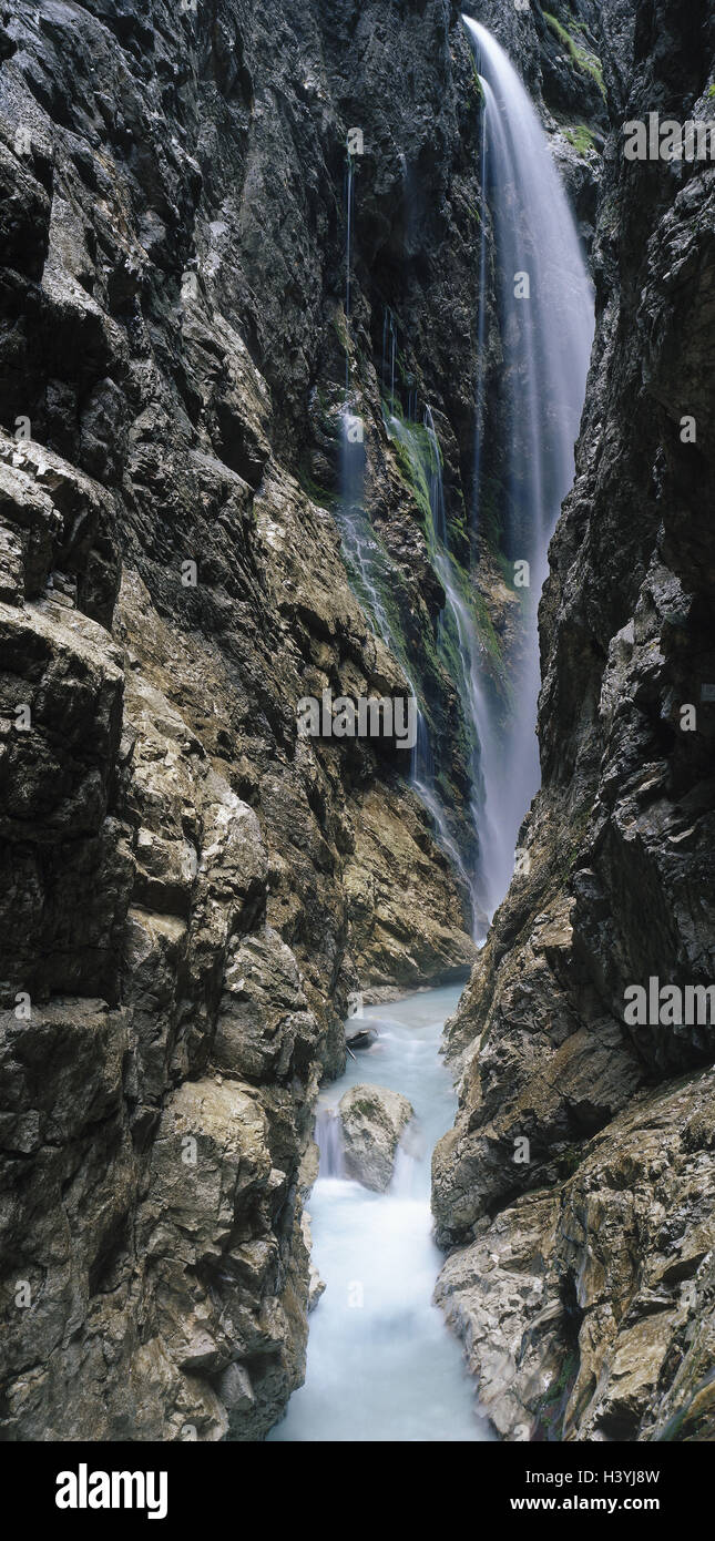 Germany, Upper Bavaria, howler brook, Höllental gorge, Europe, Bavaria ...