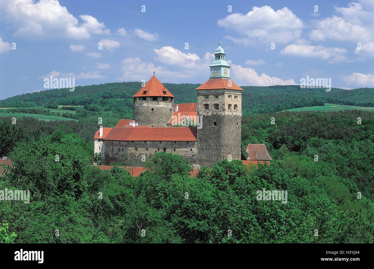 Austria, Burgenland, castle Schlaining, wood, building, structure ...