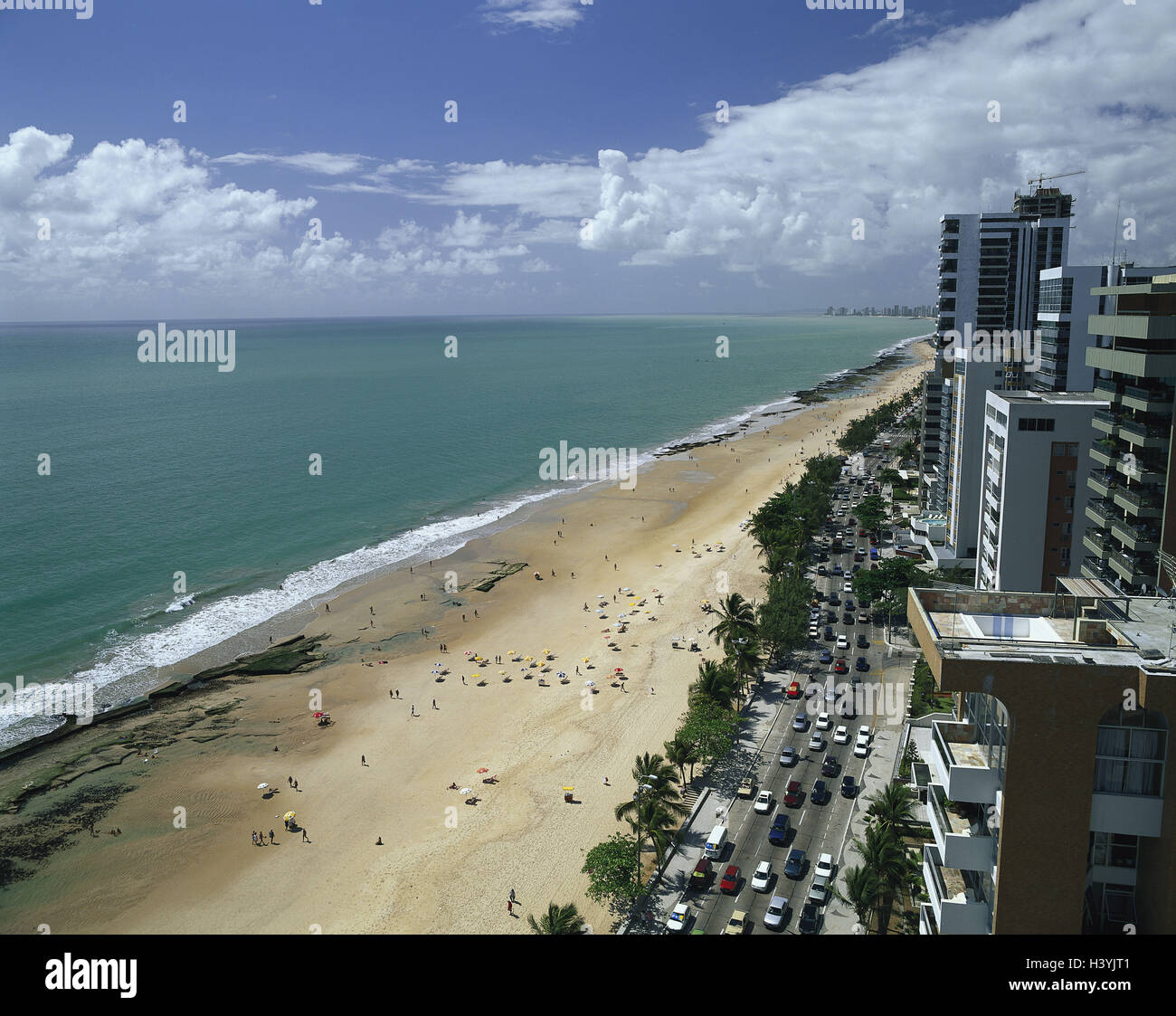 Brazil, province Pernambuco, Recife, suburb Boa Viagem, town view with ...