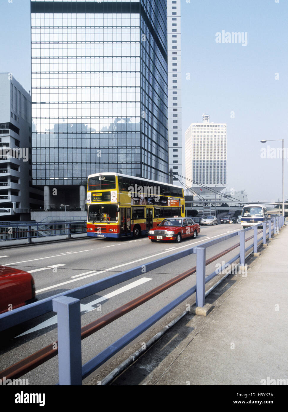 China, Hong Kong, freeway, traffic, high rises, Asia, Eastern Asia ...