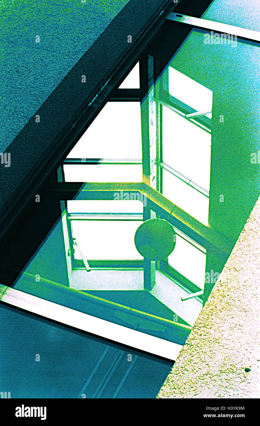 Residential house, attic, detail, overhead light, from below, roof ...