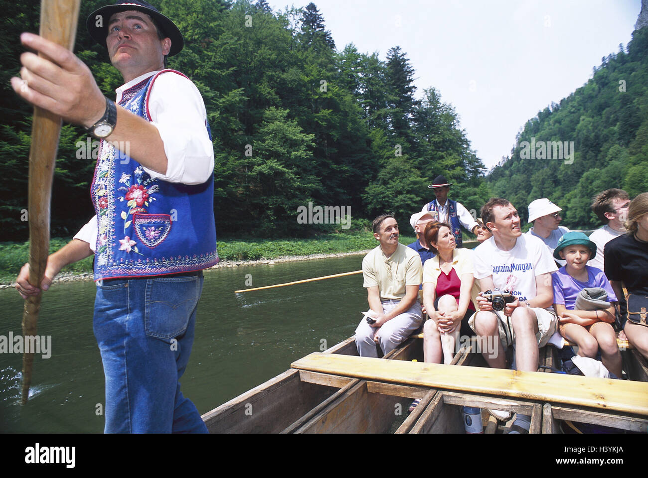 Poland, national park Pieniny, river, raftsman, clothes, traditionally ...