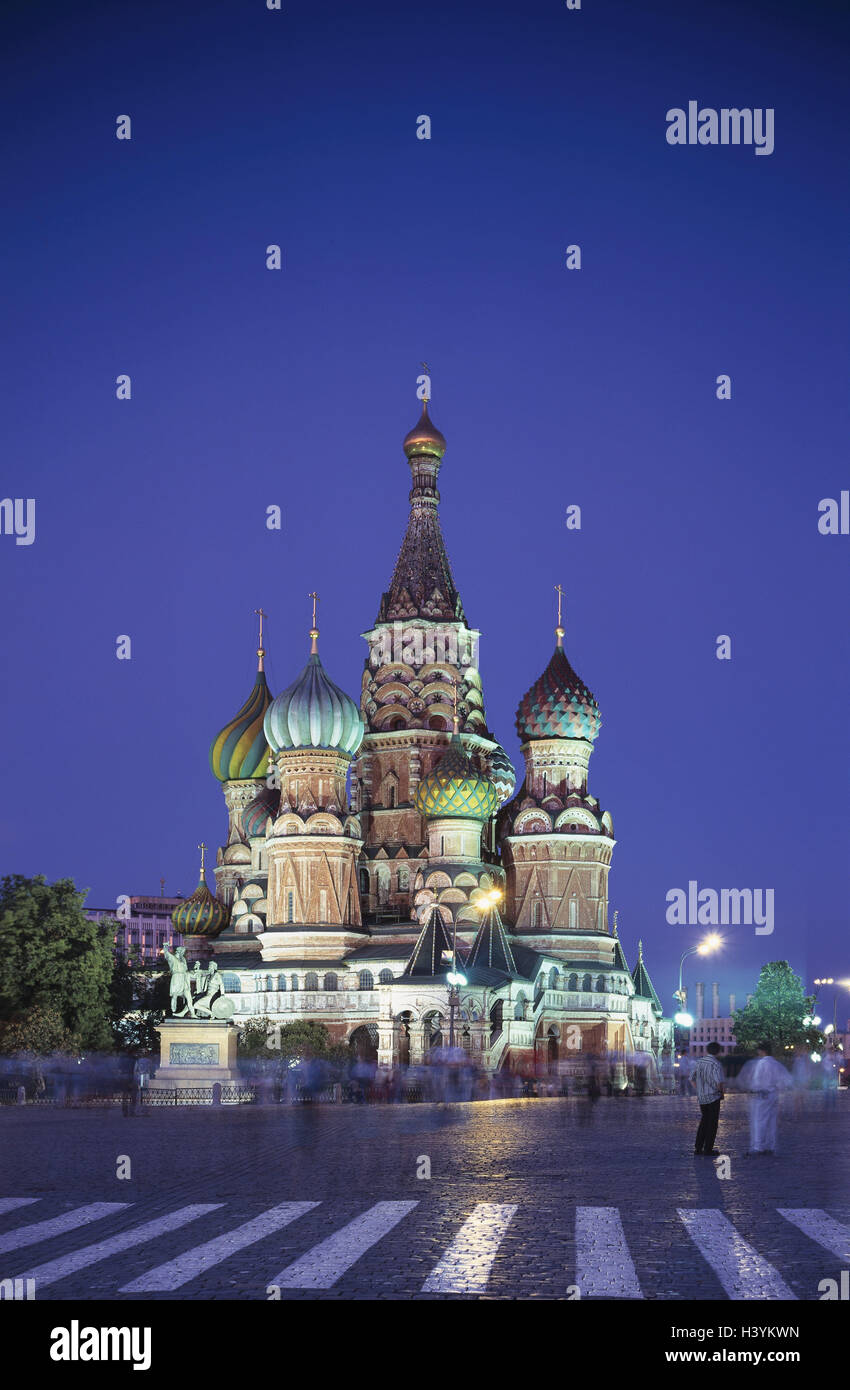 Russia, Moscow, red space, Basilius Kathedrale, evening Russian ...