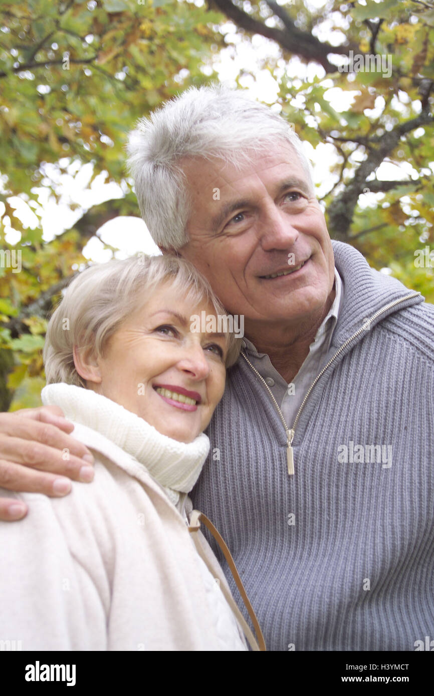 Wood, Senior couple, arm in arm, portrait, senior citizens, couple ...