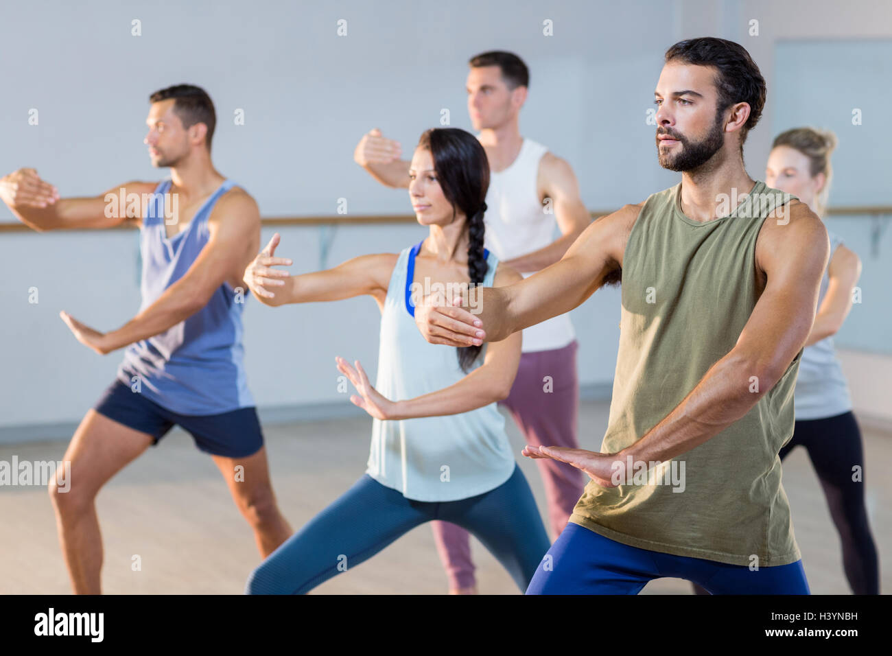 Group of people exercising Stock Photo - Alamy