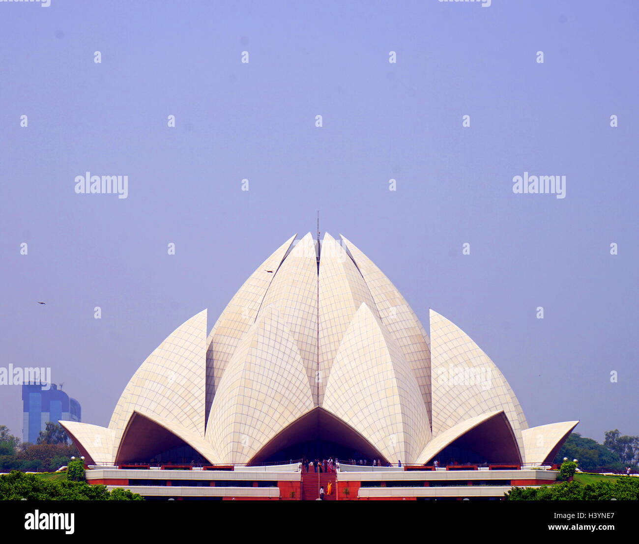 Exterior view of the Lotus Temple, a Baha'i House of Worship, in New ...