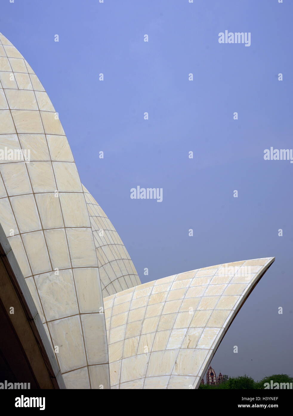Exterior view of the Lotus Temple, a Baha'i House of Worship, in New ...