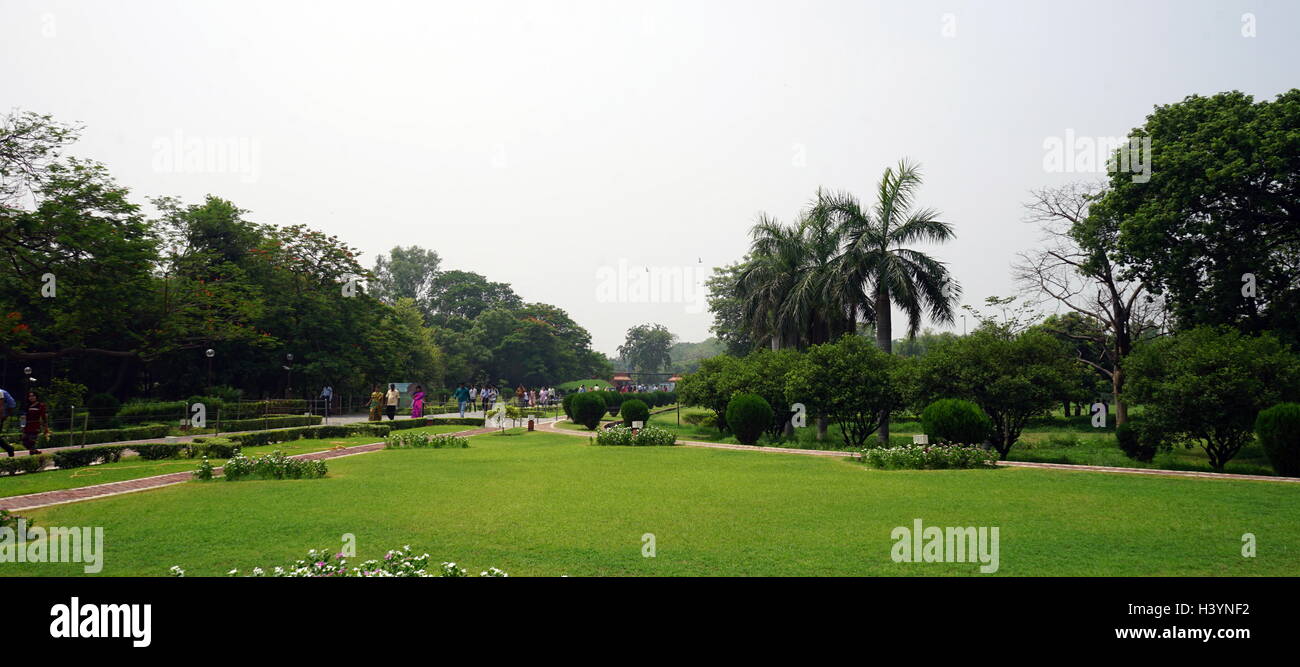 View of the gardens of the Lotus Temple, a Baha'i House of Worship, in ...
