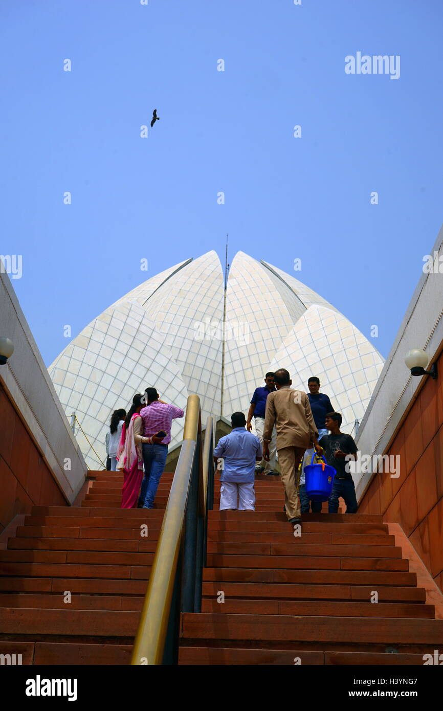 Exterior view of the Lotus Temple, a Baha'i House of Worship, in New ...