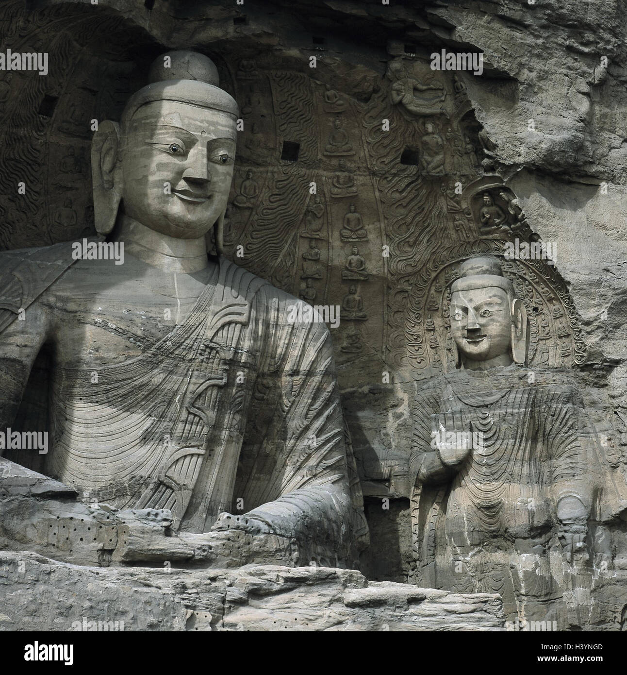 China, Shaanxi, Datong, rock temple, statues, Buddha, "Shakyamuni ...