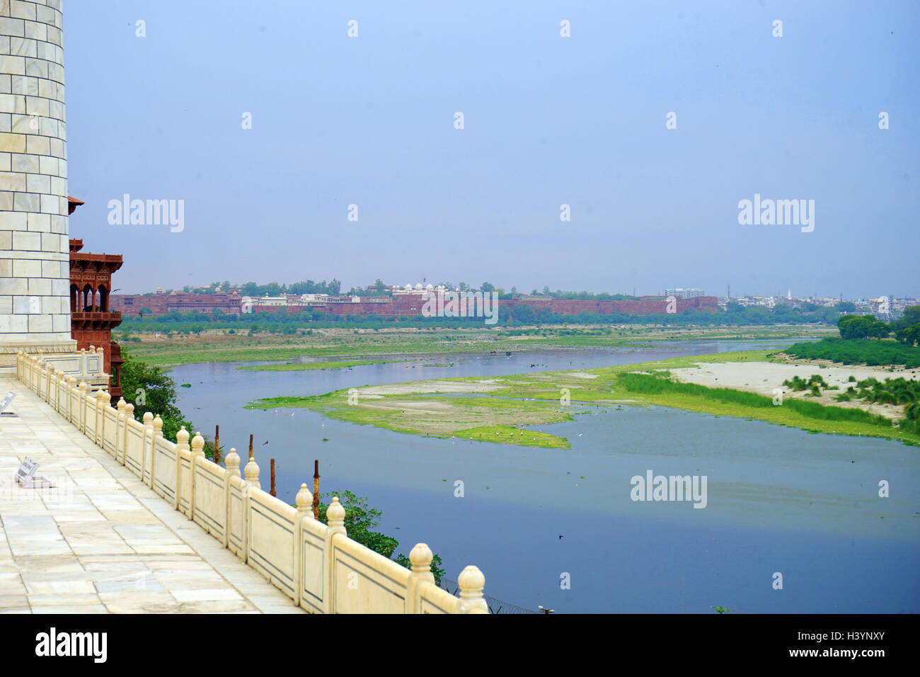 Views of the tributary Yamuna River, it is the longest and second ...