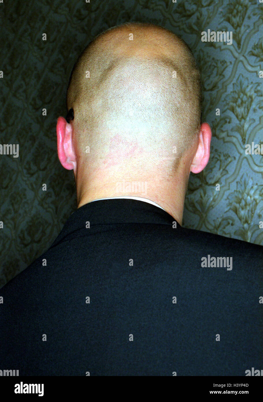 Man, young, bald head, back view, wallpaper, samples head, Glatzkopf ...