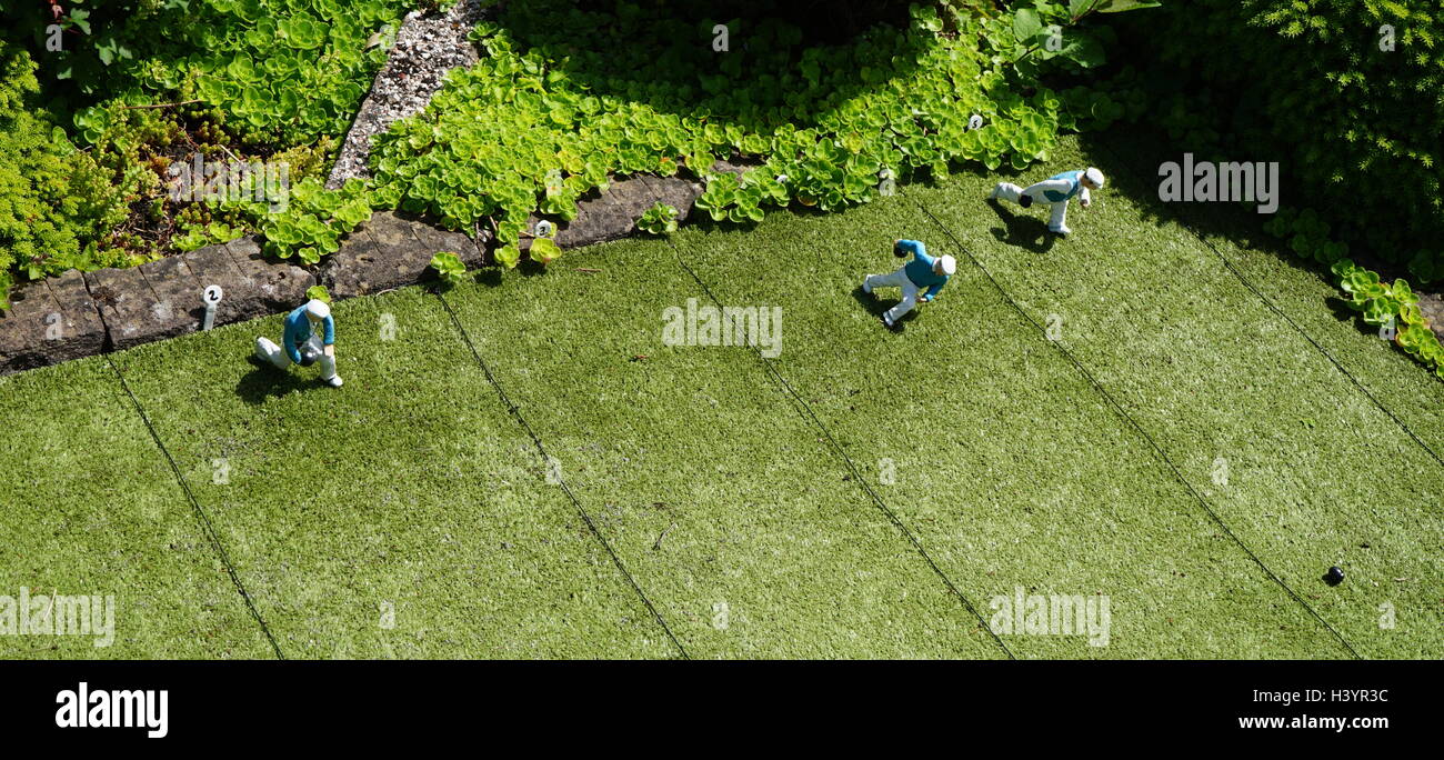 Village bowling match from Bekonscot in Beaconsfield, Buckinghamshire ...