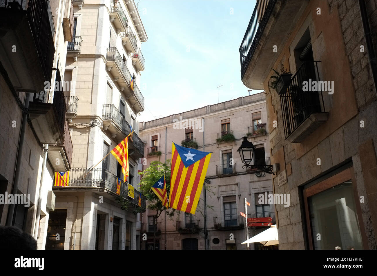 catalonia independence flags the estelada bandera on view on balconies ...