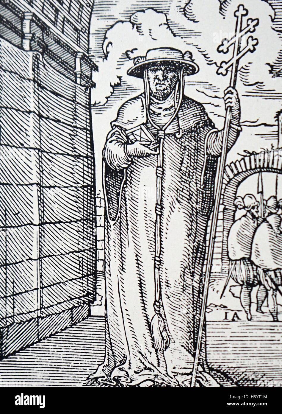Woodcut depicting Medieval cardinal. Dated 16th Century Stock Photo - Alamy