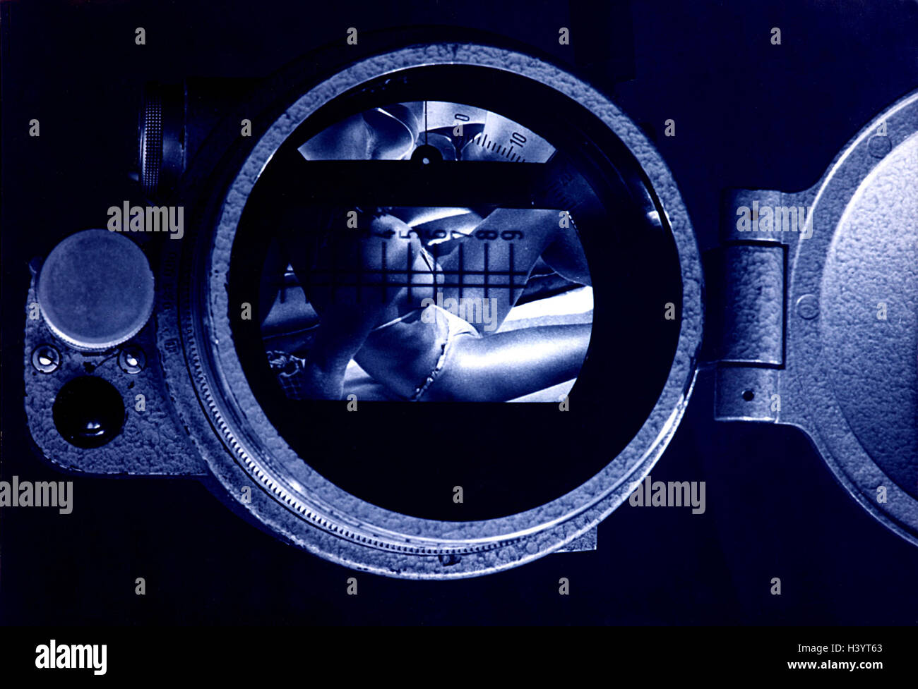 Periscope, detail, view, woman, bikini, monochrome, visual pipe ...